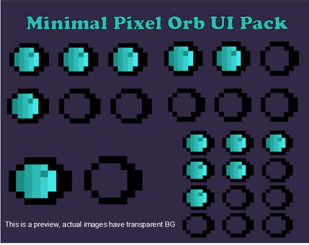 Minimal Pixel Orb UI Pack (Mana Icons and Sprite Sheet) by Nandita B