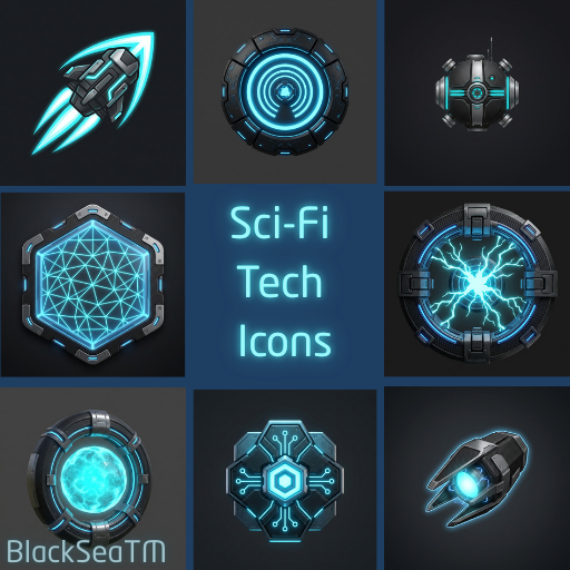 BlackSea TM – Sci-Fi Tech Icons (Starter Pack) by BlackSeaTM