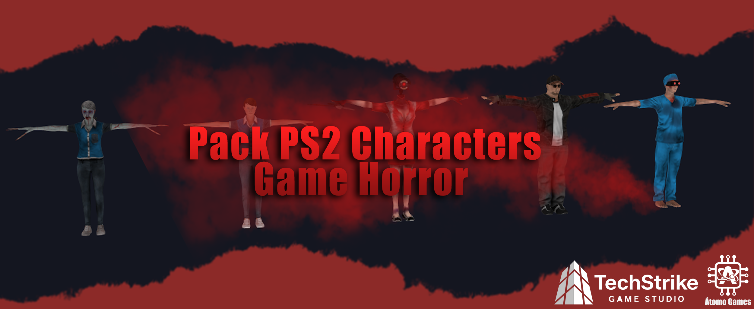 Horror Game PS2 Characters - Retro Asset Pack by TechStrike Game Studio