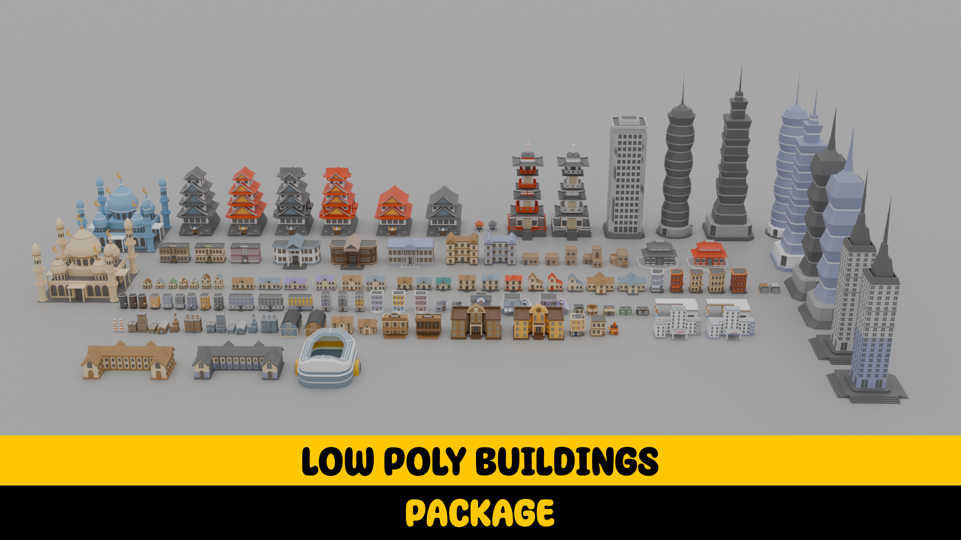 Low Poly Buildings Package by Awbmecreations