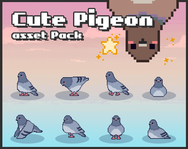 Cute Pixel Pigeon Asset Pack by domechaos