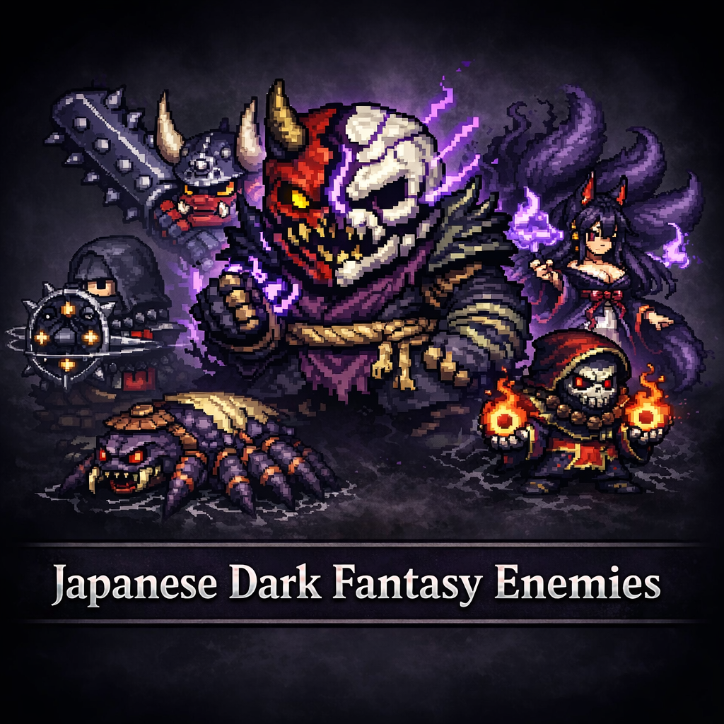 Japanese Dark Fantasy Enemy Pack – Cursed Yokai & Demons by Megentarou