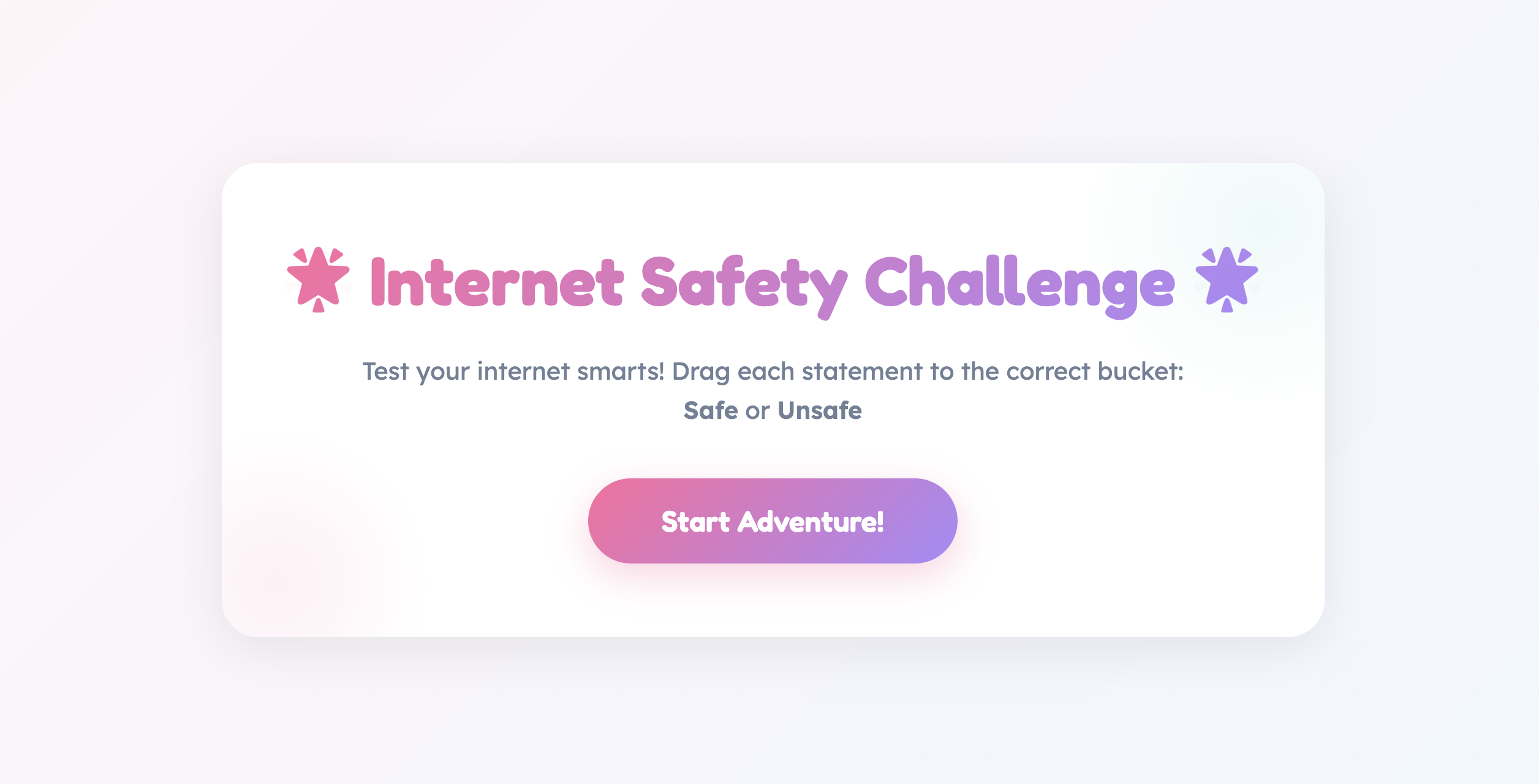 Internet Safety Challenge by Some Game Studio From Brooklyn