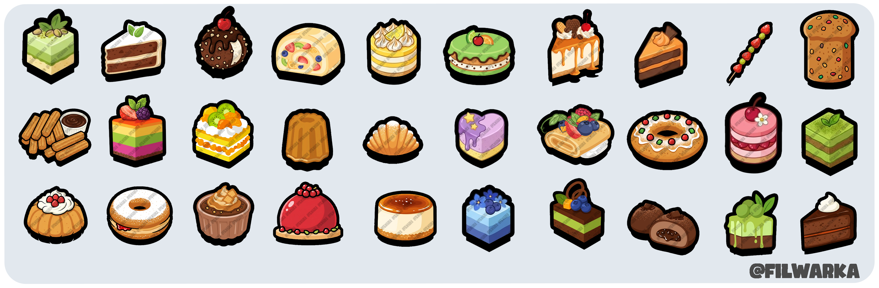 NEW UPDATE 2D SWEETS Roblox Pack - 2D FREE Sweets Roblox Icons by Filwarka