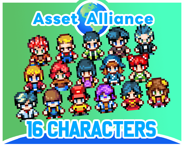 16-Char Sprite Collection (Modern Chibis, Asset Alliance) by finalbossblues