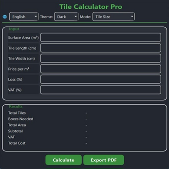 Tile Calculator - Professional Tile Calculation Tool by Vision001