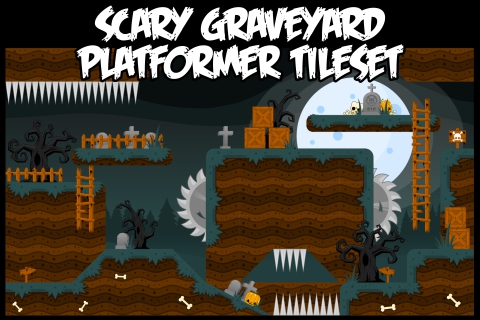 Scary Graveyard - Platformer Tileset by pzUH