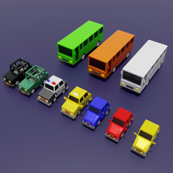 Low Poly Vehicles Pack 3D Game Ready Assets - Low Poly 3D Vehicles Pack ...