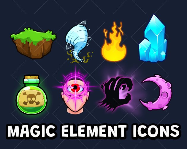 Magic elements Game interface icons by Robert Brooks ...