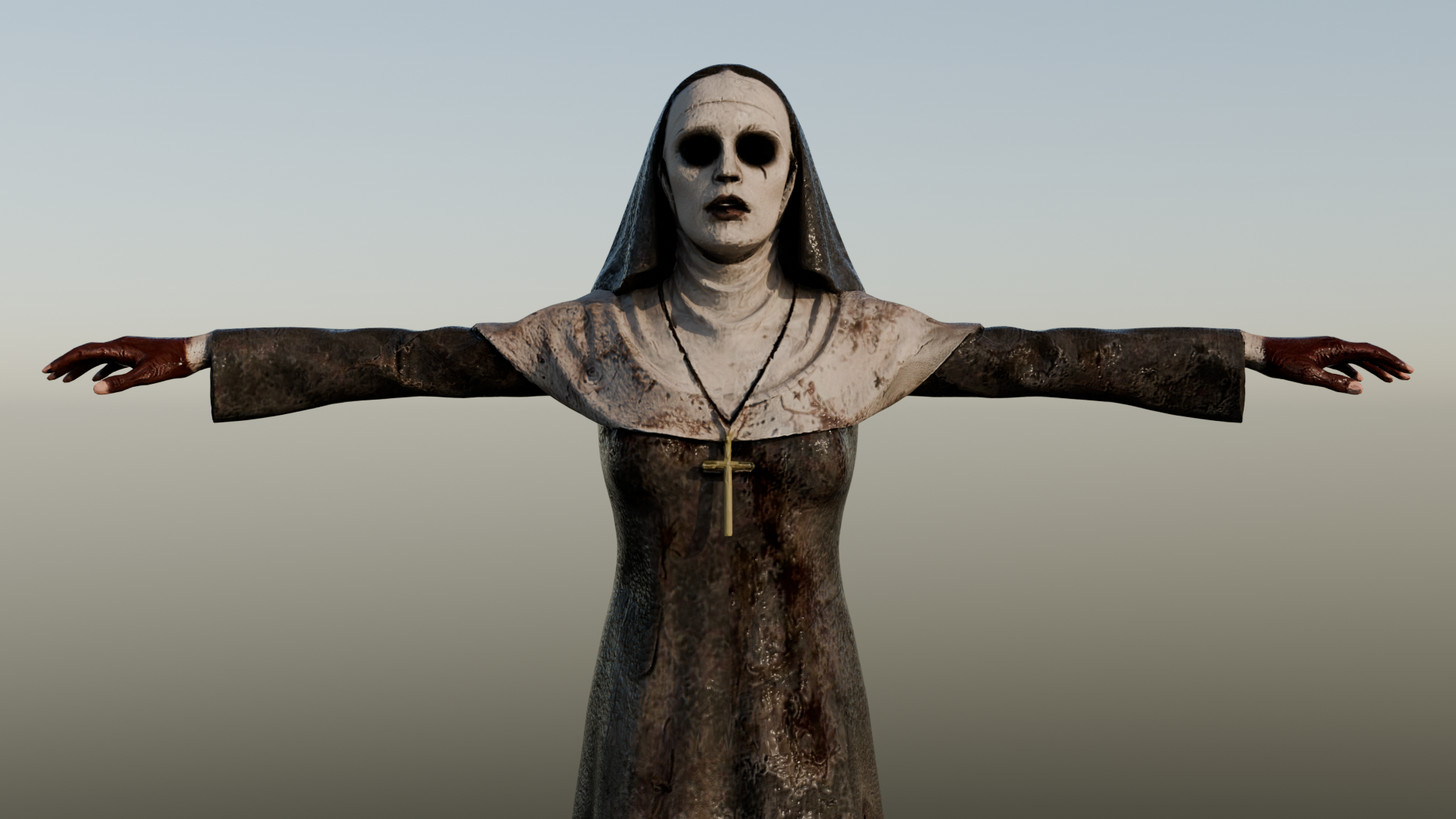 Demonic Nun 3D Horror Character/Monster Rigged by TerrorTalesProductions