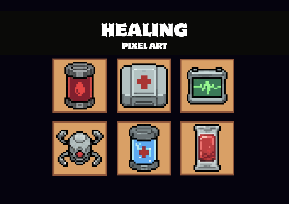 SCI-Fi Healing Icons Pixel Art by Pixel-Banner