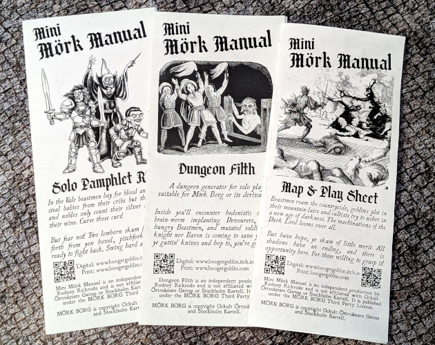 Mini Mörk Manual, a solo rpg in a pamphlet by Booger Goblin