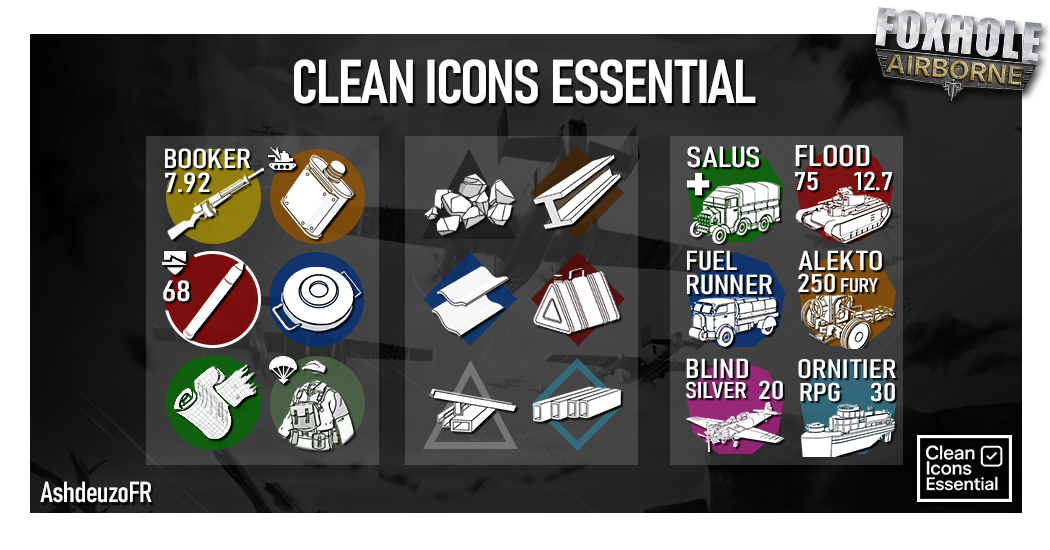 V2.4.5 (Update 64) - Clean Icons Essential - Foxhole Mod by AshdeuzoFR