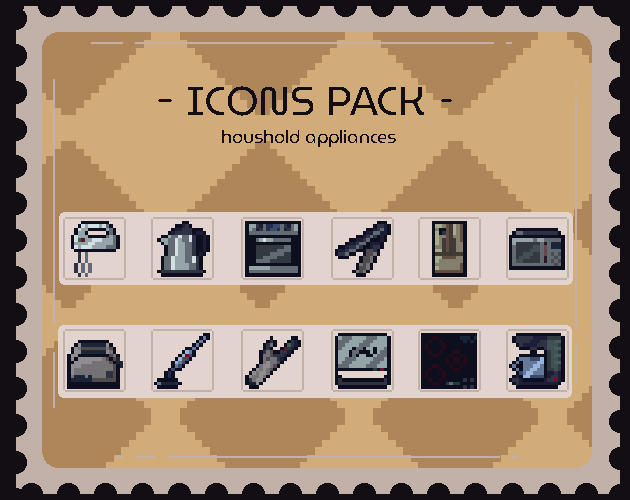 16x16 ICONS Household Appliances by Last tick