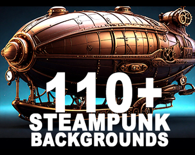 110+ STEAMPUNK BACKGROUNDS by PIXELHUNT