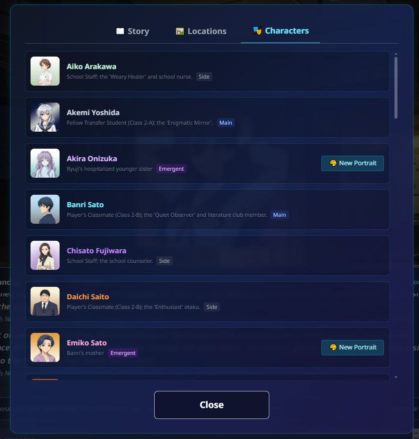 Add your own backstory - Undo button added - Many Sprites - Seiyo High ...