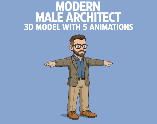 3D Modern Male Architect Character Rigged Pack – 3D Model with Walk ...