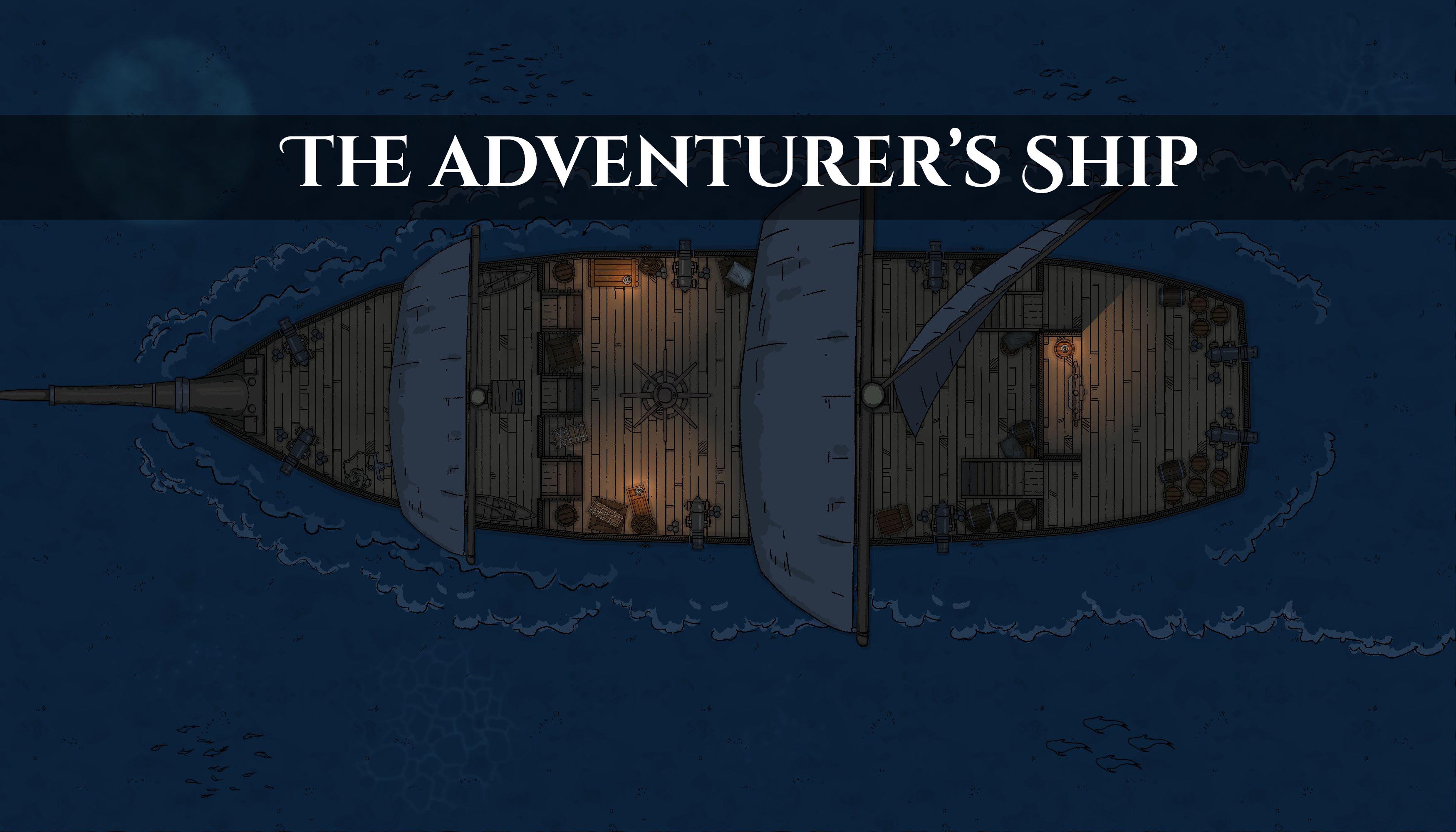 The Adventurer's Ship [Battlemap + VTT] by Roald Maps