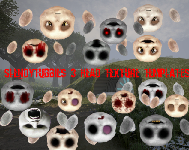SlendyTubbies 3 Head Texture Templates by JOZATHEMAN