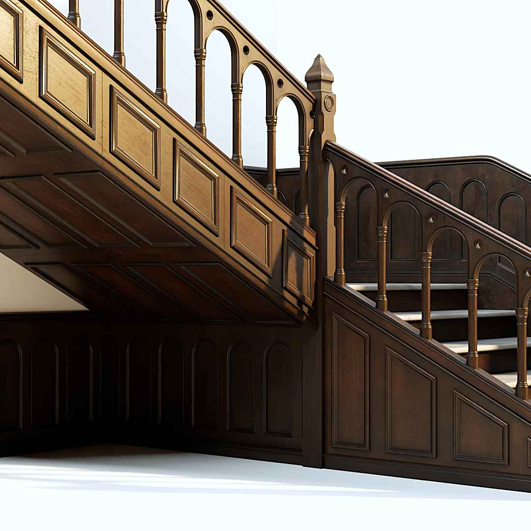 Wooden Staircase - Modular Asset Standard by Pizza & Games