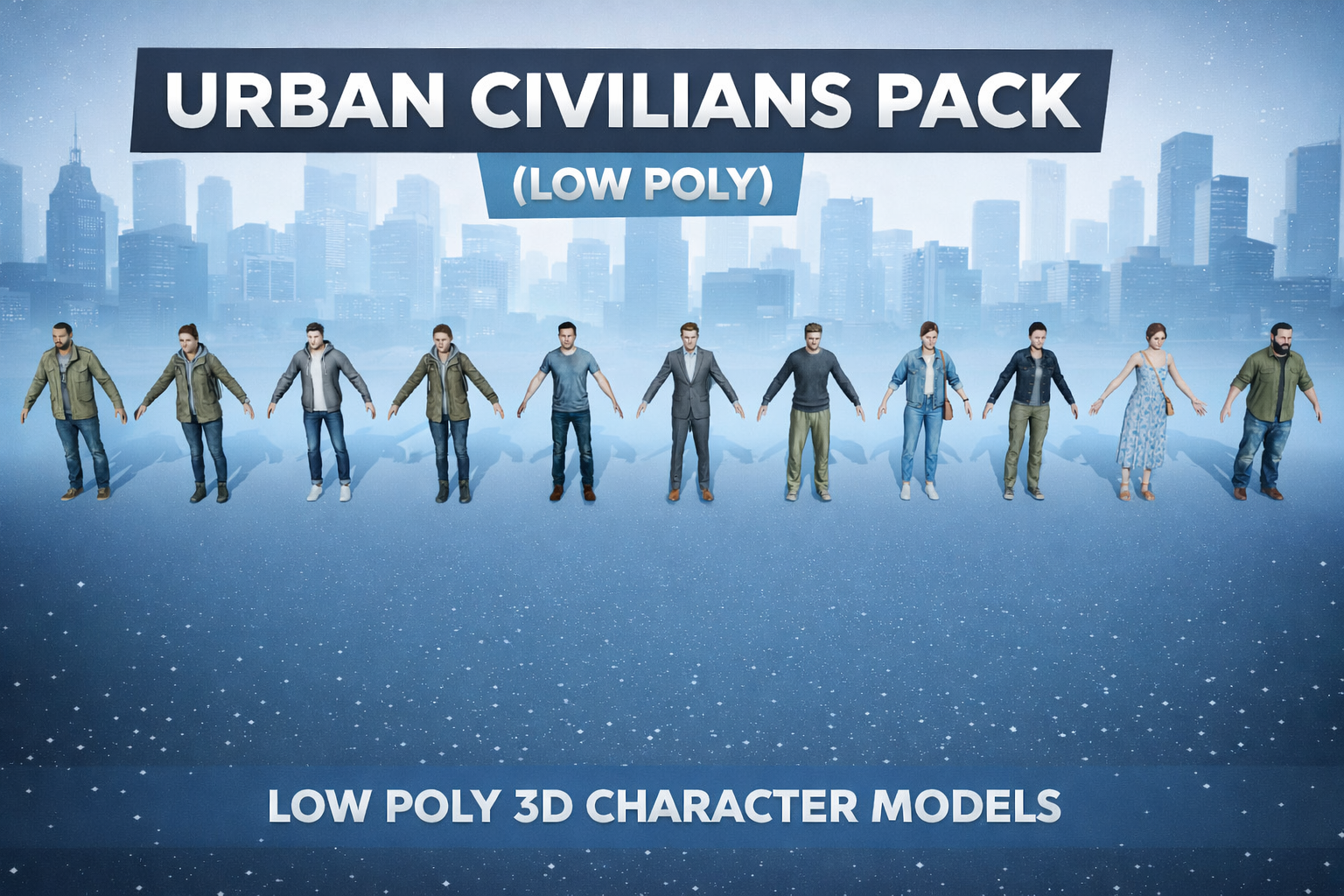 Low Poly Urban Civilians – 11 Character Pack by oktembaris77