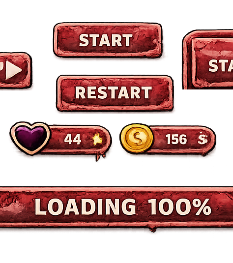 Bloody Horror UI Button Pack by sansyg
