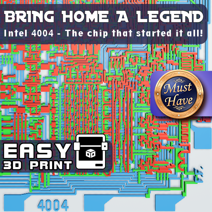 Intel 4004 CPU die - Printable 3D model on Indiegogo - itch.io