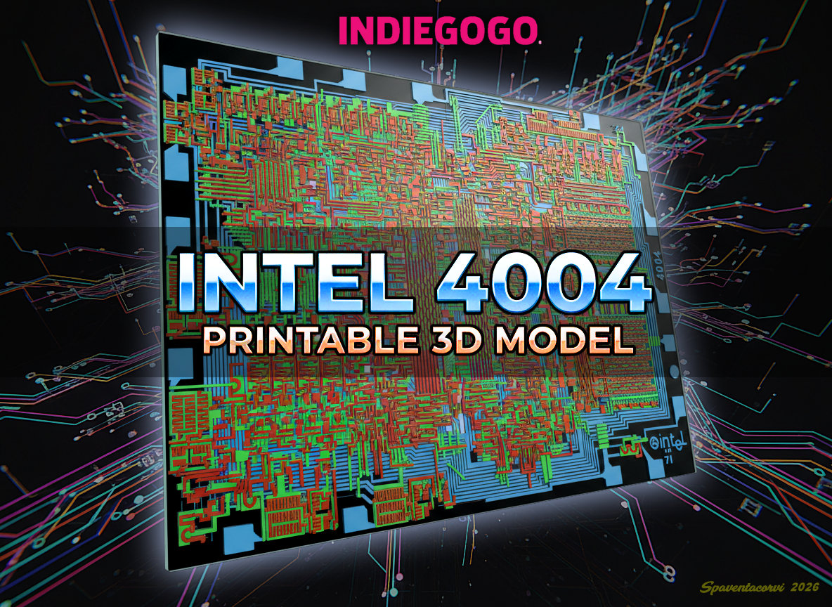 Intel 4004 CPU die - Printable 3D model on Indiegogo - itch.io