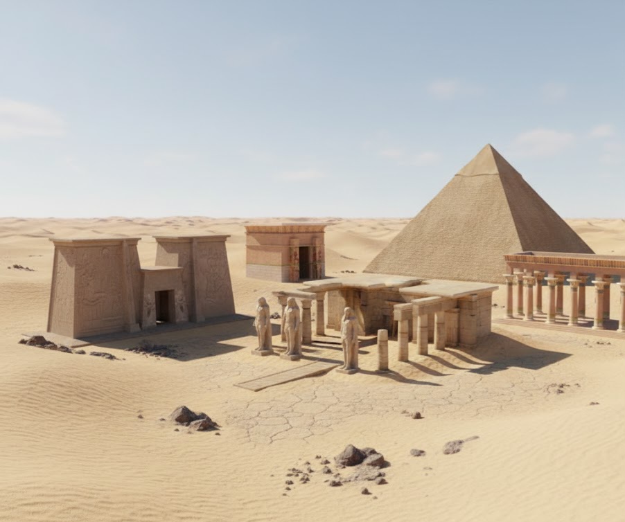 ancient Egyptian building 3d by qiqi_oi
