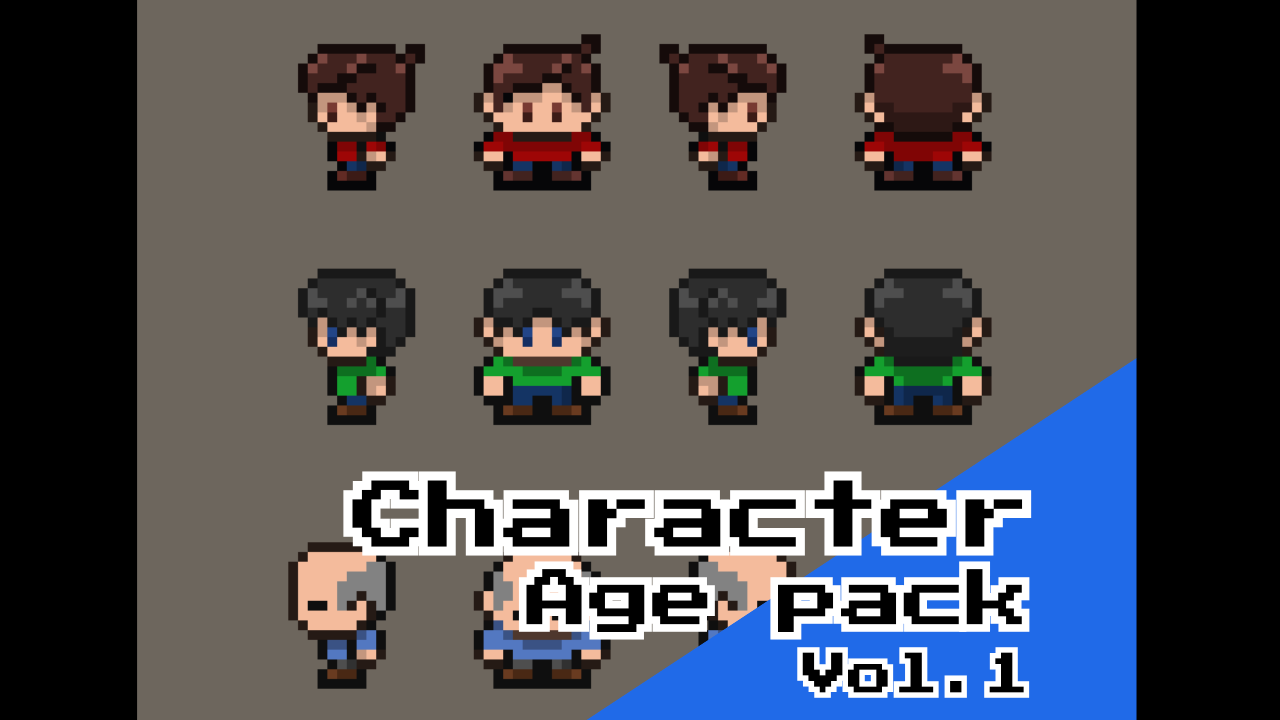 Age Trio Characters – 16x16 Top-Down Pixel Art (Updated Style ...