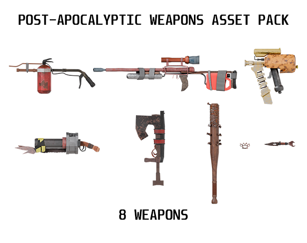 POST-APOCALYPTIC WEAPONS ASSET PACK by luisfer043D