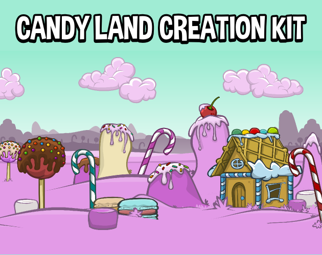 Candy land scene creation kit by Robert Brooks - gamedeveloperstudio.com