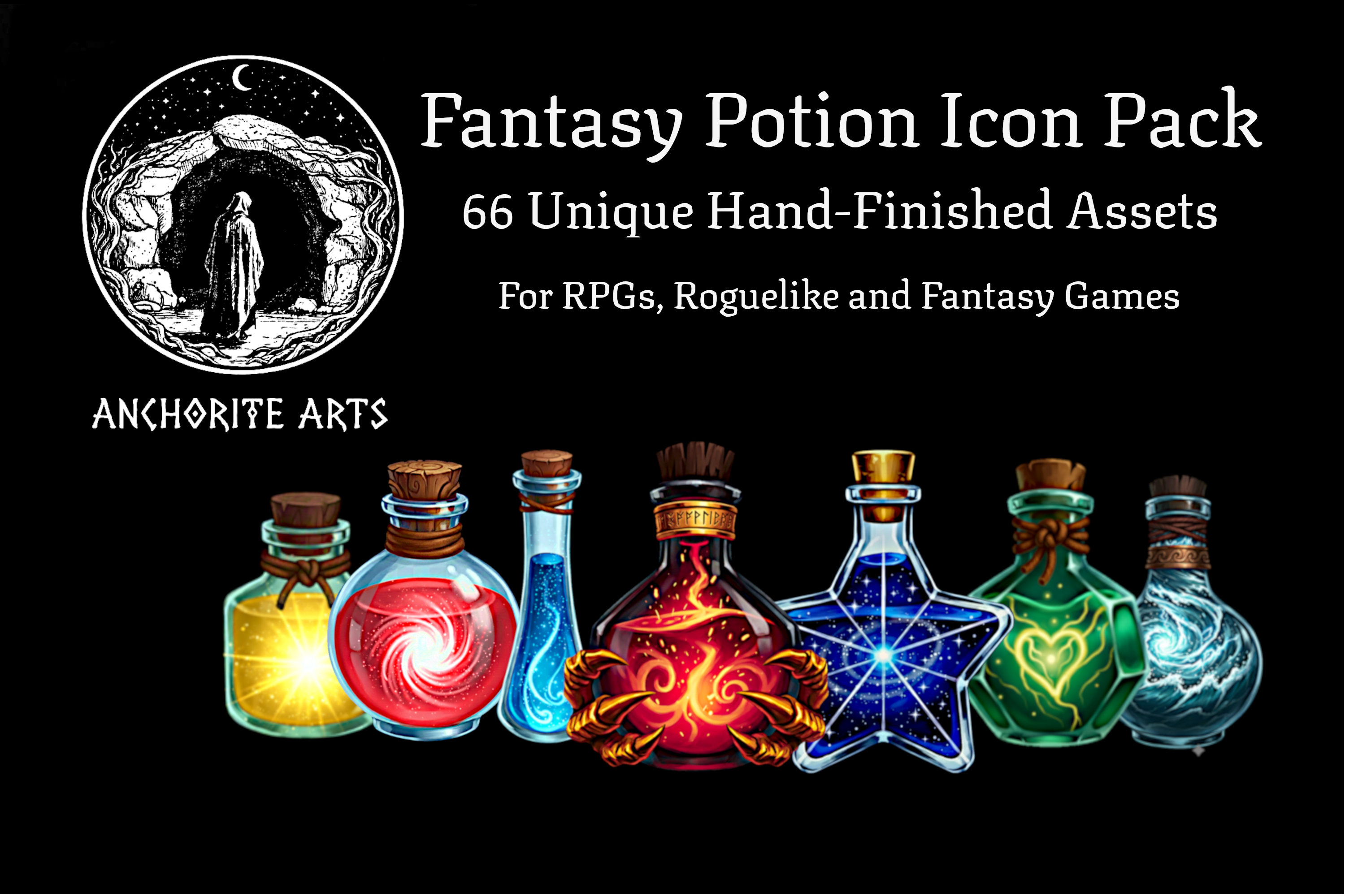 66 Hand-Finished Fantasy Potion Icons - Anchorite Arts – Arcane Potions ...