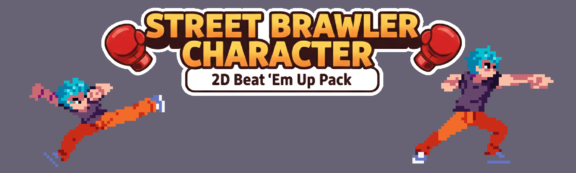 Street Brawler Character – Platformer & Beat 'Em Up Pack by Pozac