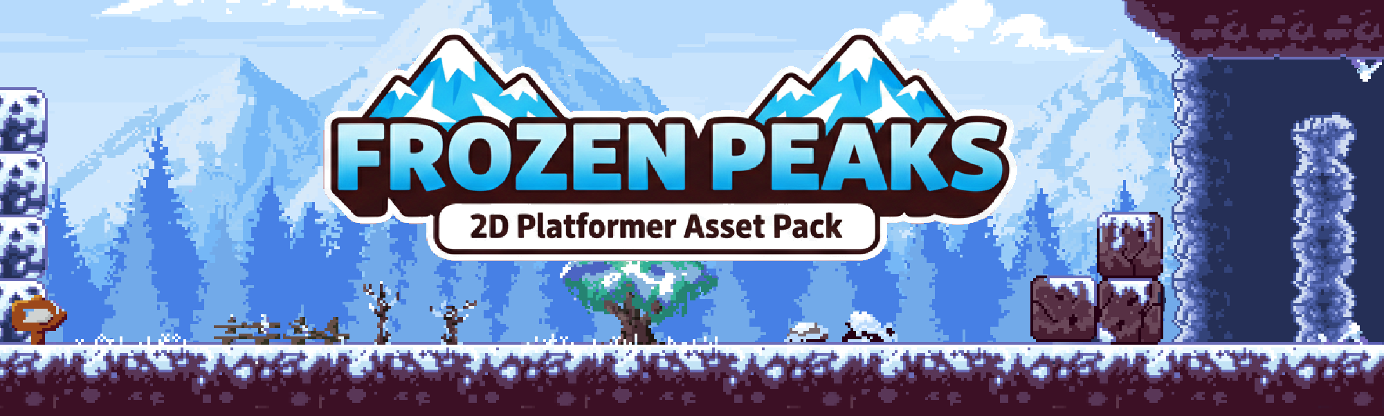 Frozen Peaks – 2D Platformer Asset Pack by Pozac