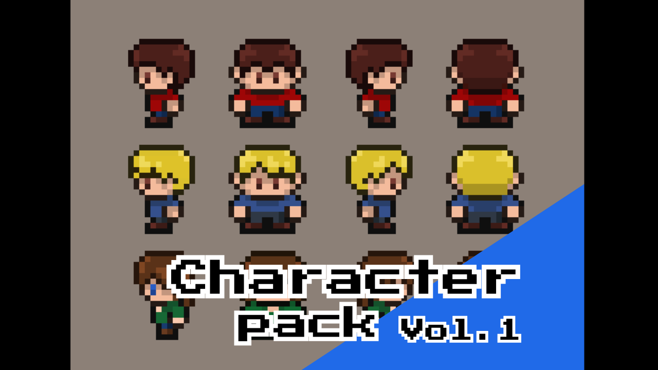 RPG Pixel Character Pack – 3 Topdown Sprites by Maru