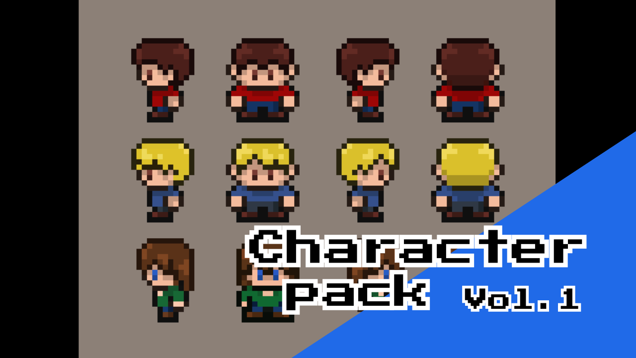 RPG Pixel Character Pack – 3 Topdown Sprites by Maru