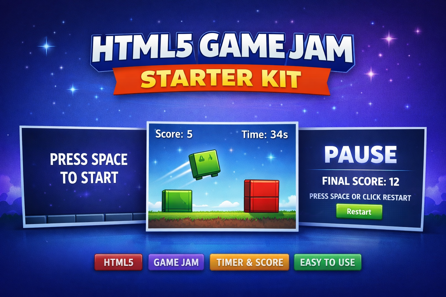 HTML5 Game Jam Starter Kit – Timer, Score, Scene Manager, Pause Menu by ...