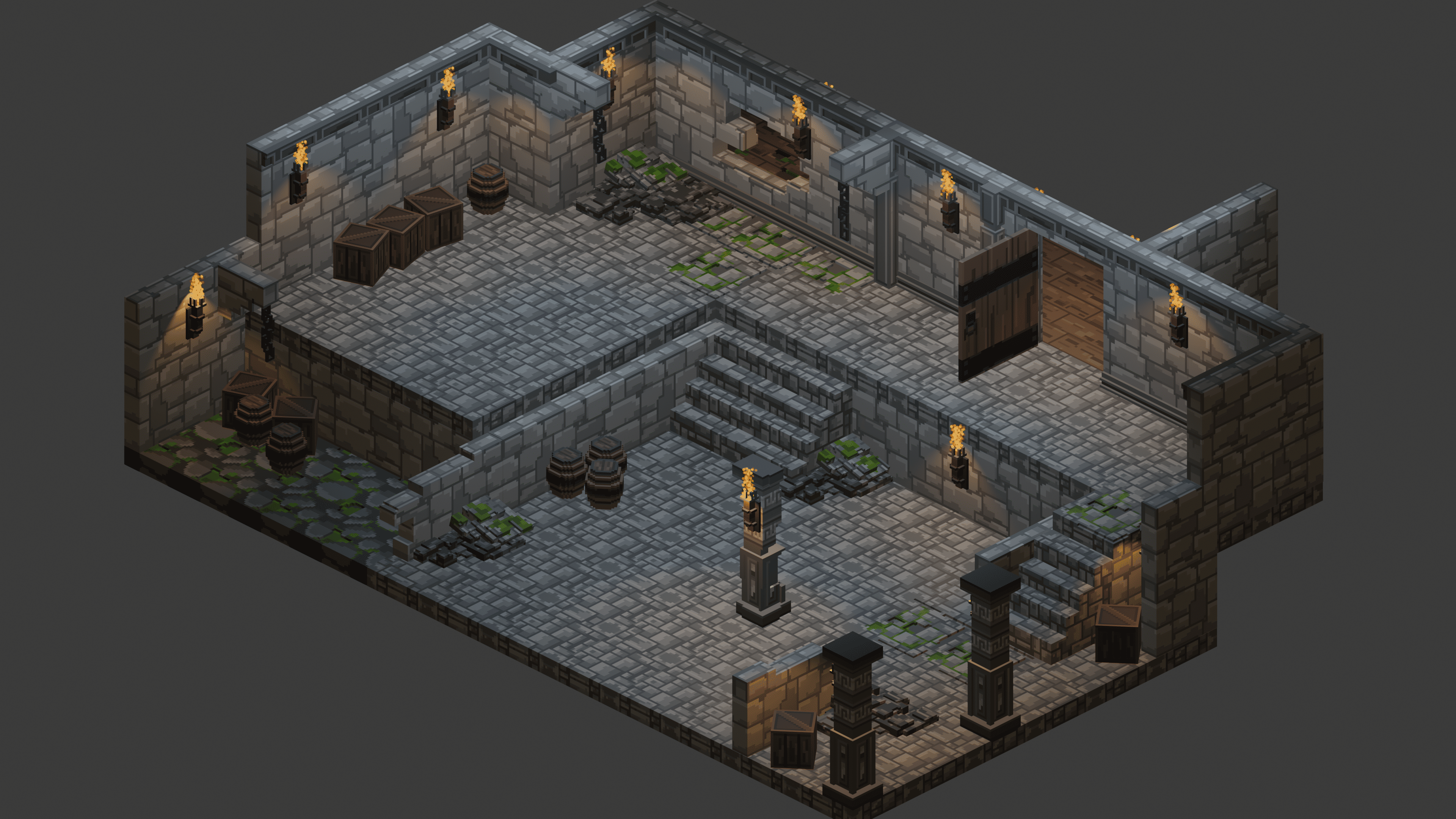 Voxel Modular Dungeon Kit – Low Poly Environment Pack by Arcanaip