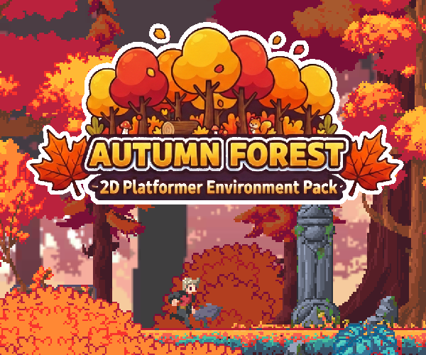 Autumn Forest – 2D Platformer Asset Pack by Pozac