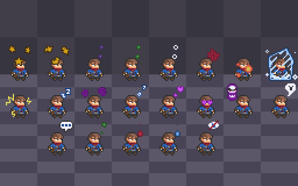 2D Pixel Art Status Effect Sprites by Elthen's Pixel Art Shop