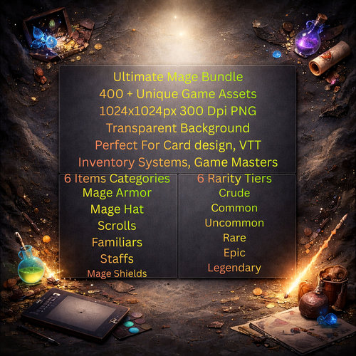 Ultimate Mage Set Bundle 400+ Assets Fantasy Game Master Tools | | VTT ...