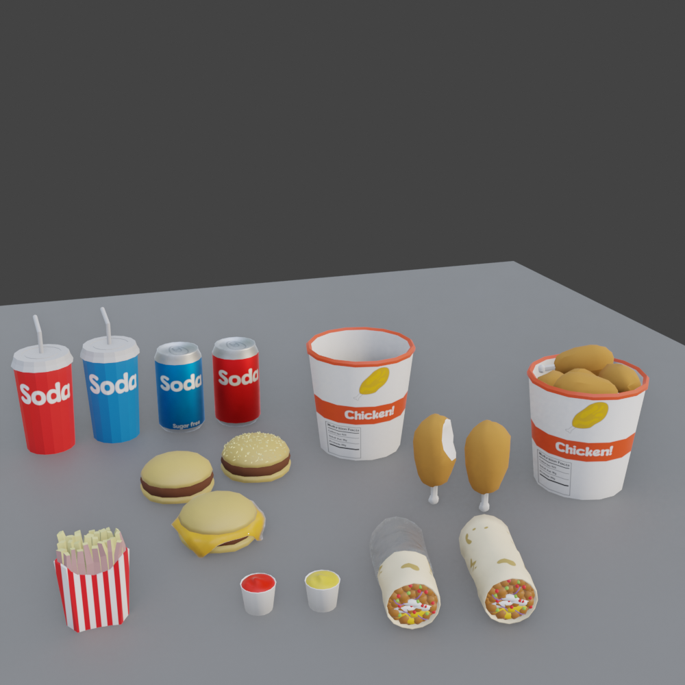 Low Poly Fast Food Pack by Louken