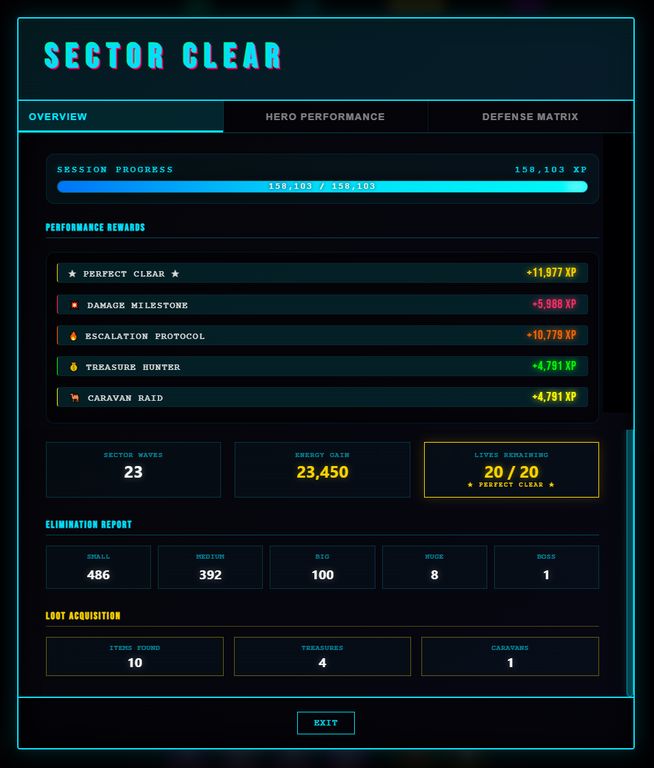 lvl 7 New awesome Hero lifetime stats and Victory screen data with ...