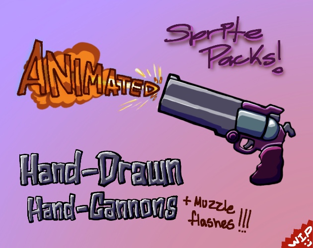 Hand-drawn hand-cannons / Sprite Packs (WIP) by VOOOD