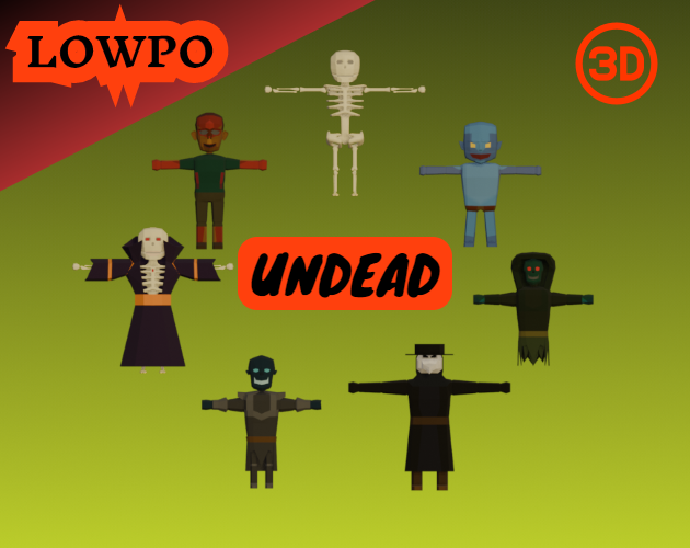 LOWPO: Undead – Low Poly 3D Undead Character Pack (Rigged Game Assets ...