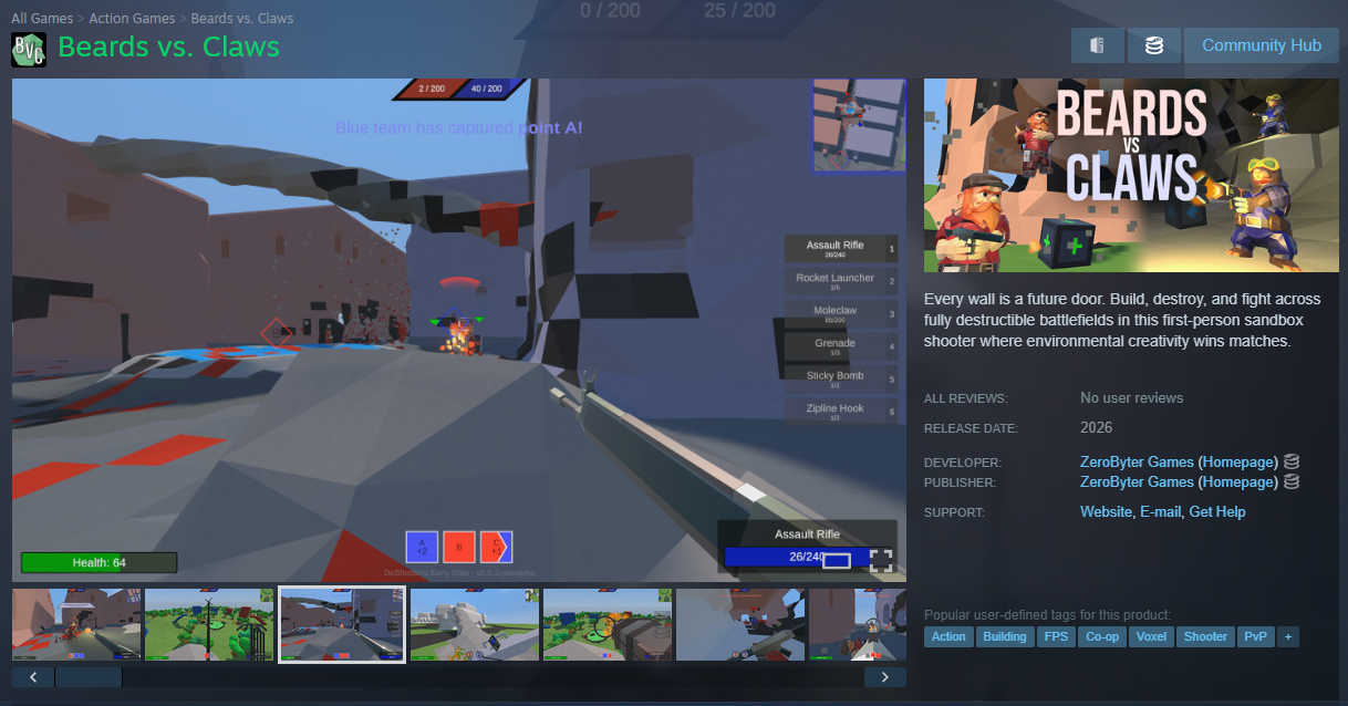 Now on Steam! - Beards vs. Claws by ZeroByter