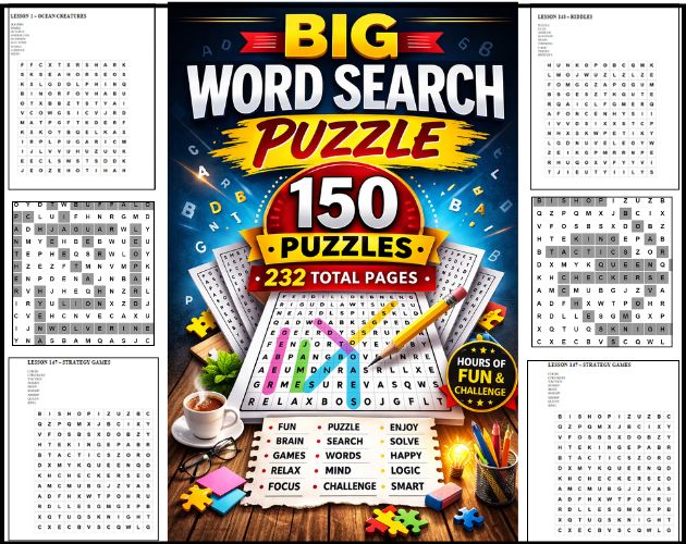 Bible Word Search Puzzle Book – 150 Christian Puzzles with 75 Pages of ...