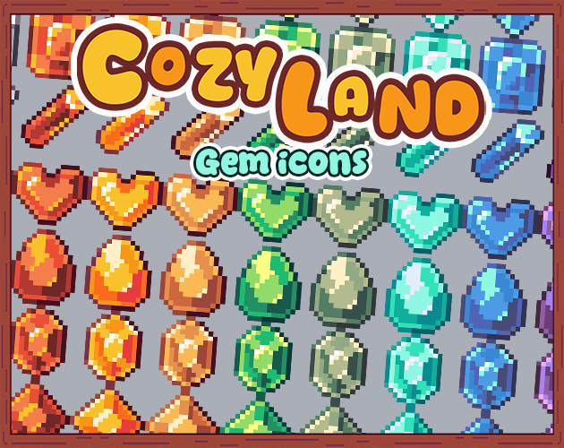 Gem icons - 16x16 pixel icons by RoleyMoth