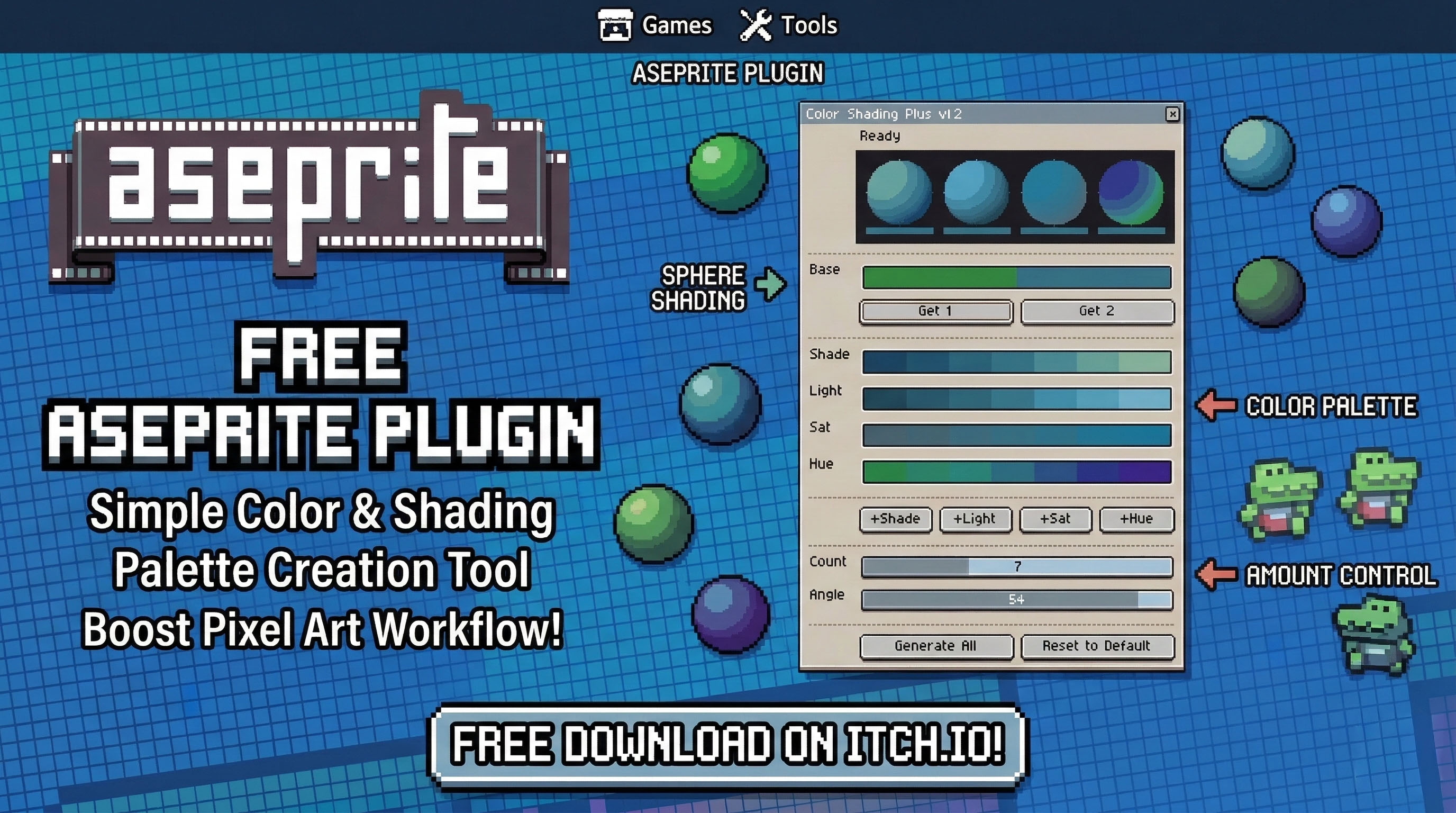 Free Aseprite Script: Color Shading Plus v1.2 - aseprite color shading ...
